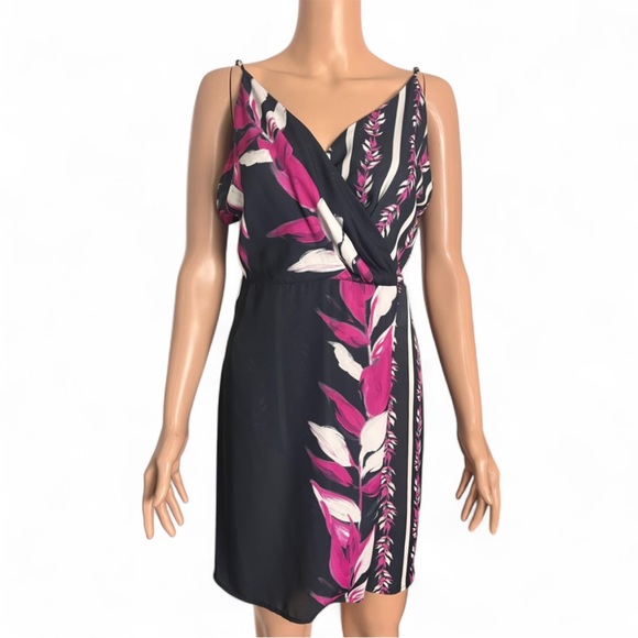 Lança Perfume | Dresses | Lana Perfume Black And Pink Floral Wrap Dress ...
